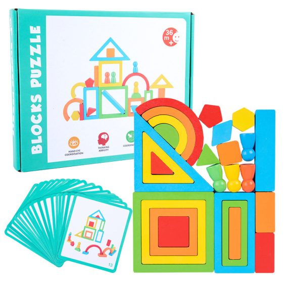 EduKid - BlocksPuzzle - Edukacyjne Puzzle Przestrzenne